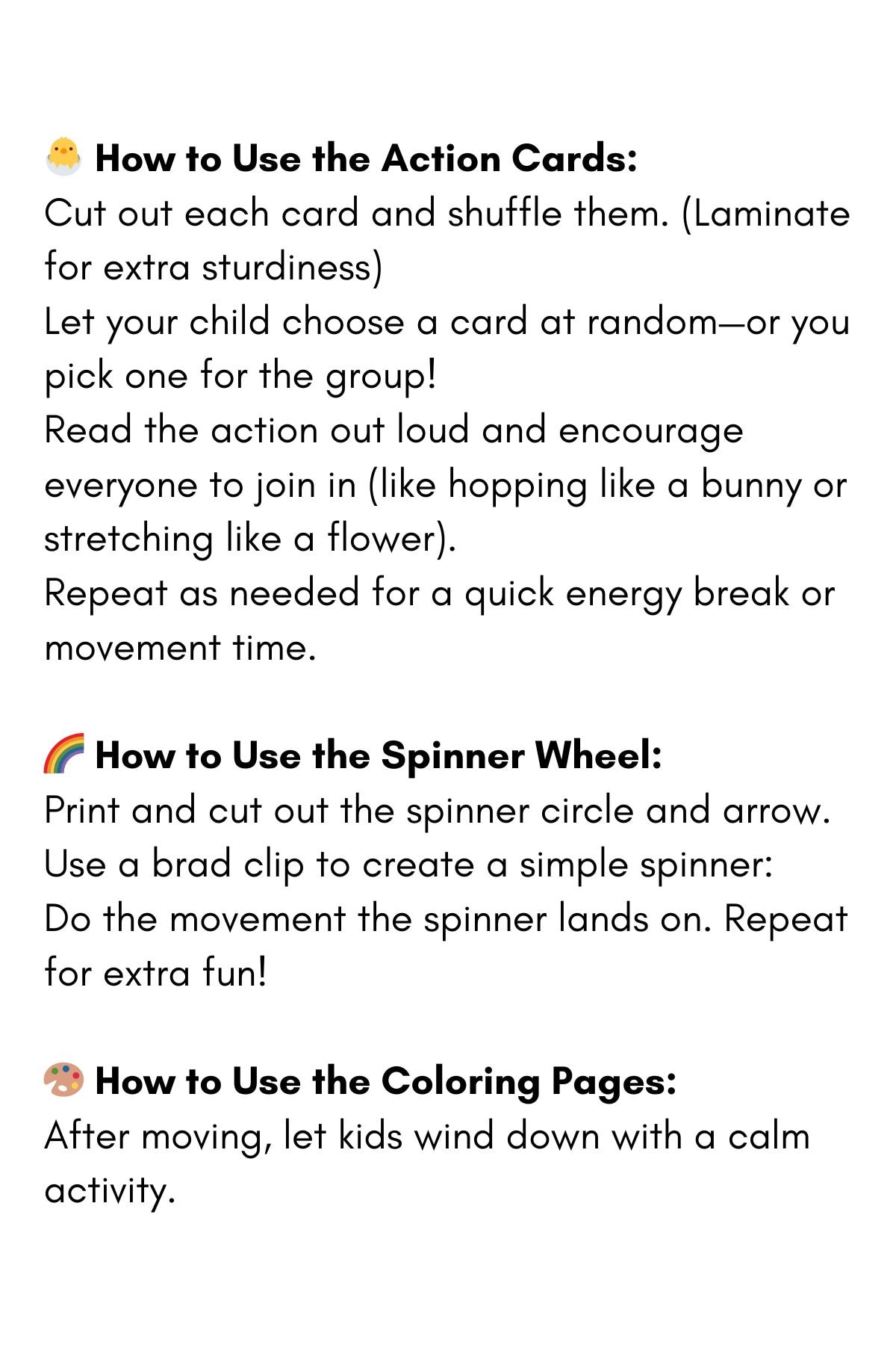 Spring Movement Cards: Brain Break Activity for Kids (printable) - Etsy