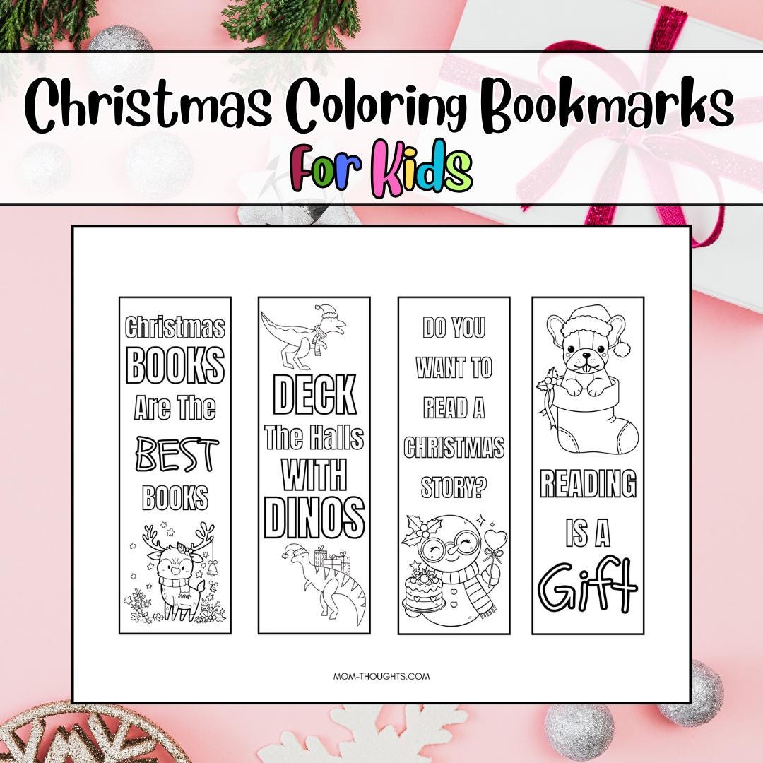 Christmas Coloring Bookmarks for Kids (printable) - Etsy
