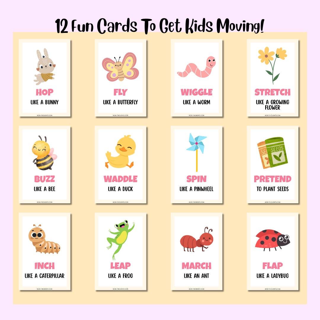 Spring Movement Cards: Brain Break Activity for Kids (printable) - Etsy