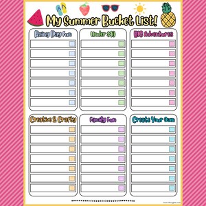 Summer Bucket List for Kids Printable: Editable Template (digital ...