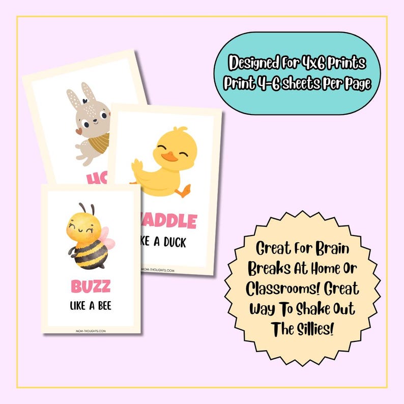 Spring Movement Cards: Brain Break Activity for Kids (printable) - Etsy