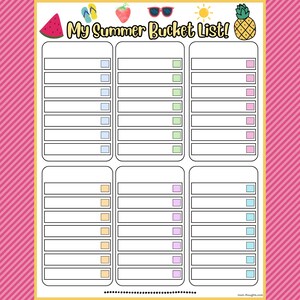 Summer Bucket List for Kids Printable | Editable Canva Template ...