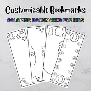 Customizable Coloring Bookmarks for Kids: Personalized Name Designs ...