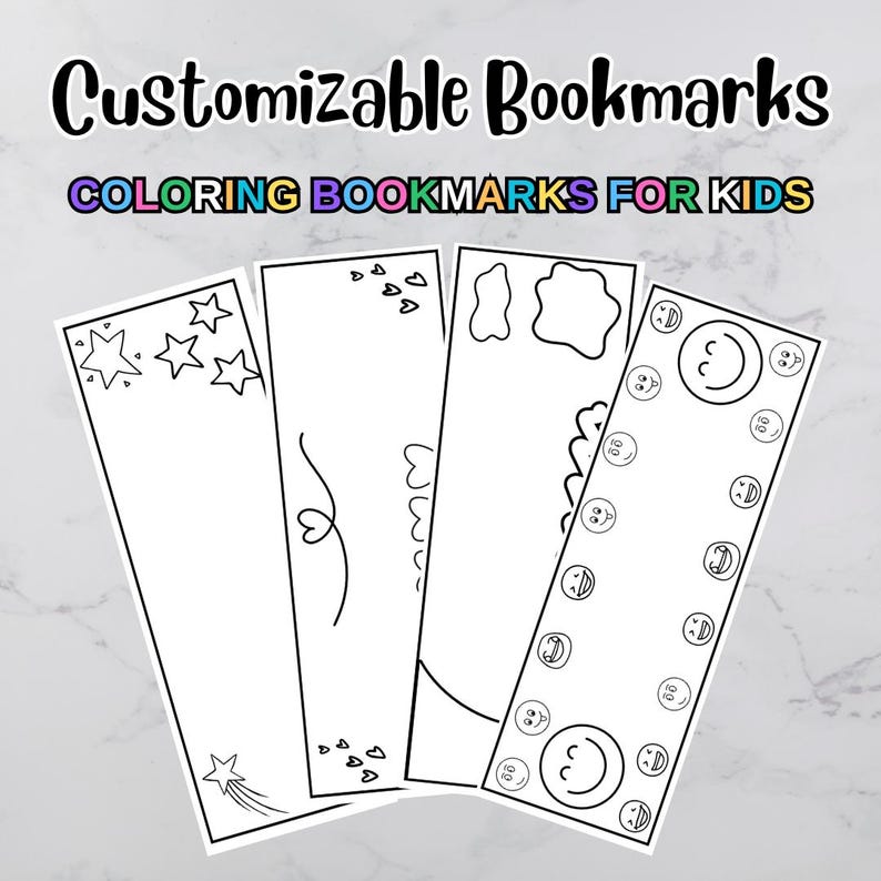 Customizable Coloring Bookmarks for Kids: Personalized Name Designs ...