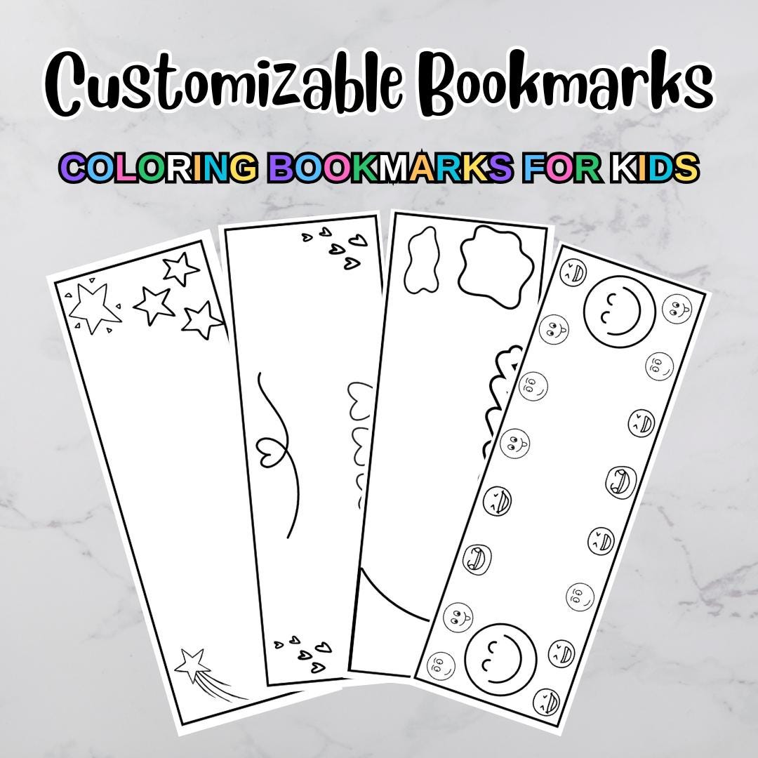 Customizable Coloring Bookmarks for Kids: Personalized Name Designs ...