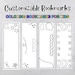 Customizable Coloring Bookmarks for Kids: Personalized Name Designs ...