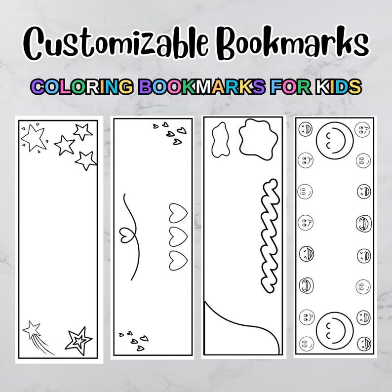 Customizable Coloring Bookmarks for Kids: Personalized Name Designs ...
