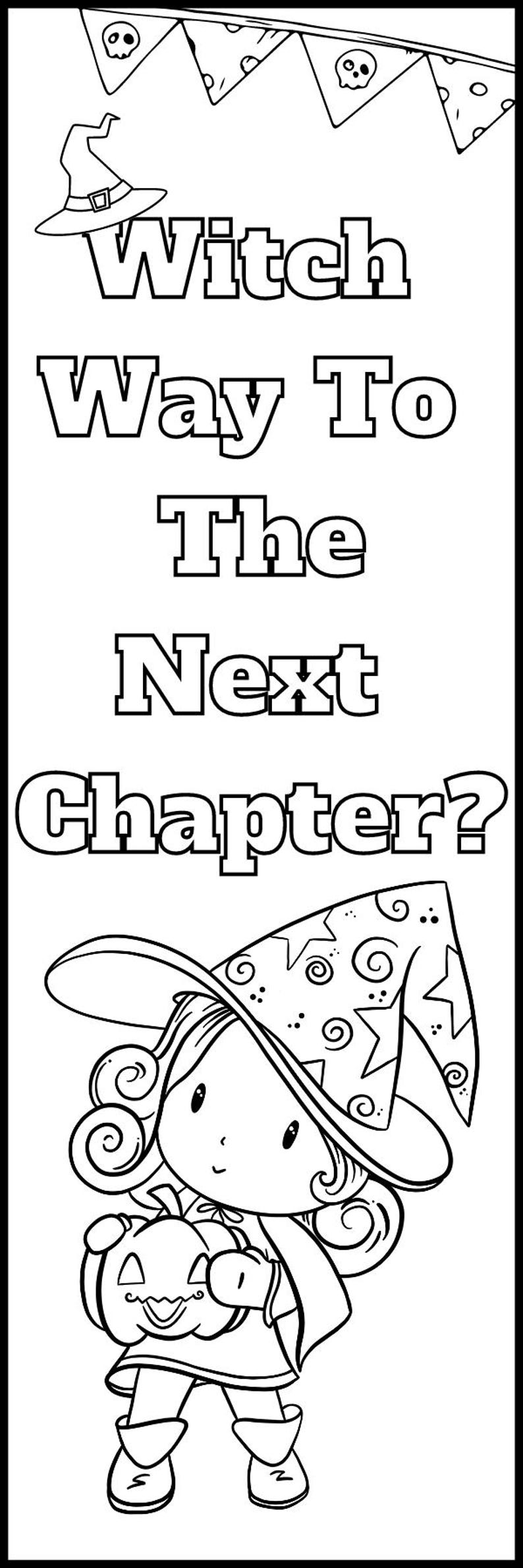 Halloween Printable Bookmarks, Printable Coloring Bookmarks for Kids ...