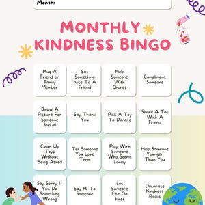 Kindness Bingo for Kids, Kindness Bingo for Toddlers, Kindness Bingo ...