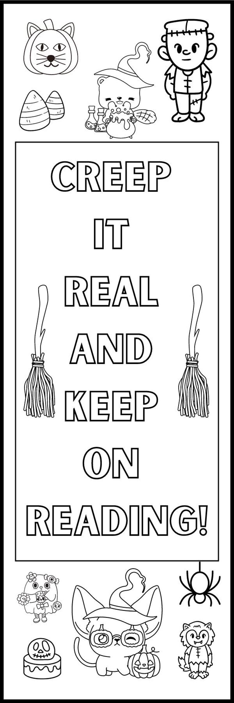 Halloween Printable Bookmarks, Printable Coloring Bookmarks for Kids ...