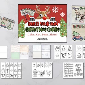 Coloring Christmas Cards for Kids: DIY Holiday Activity (PDF) - Etsy
