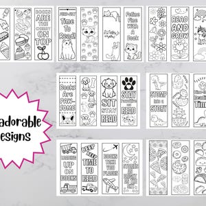 Printable Coloring Bookmarks for Kids – 28 Fun Designs! - Etsy