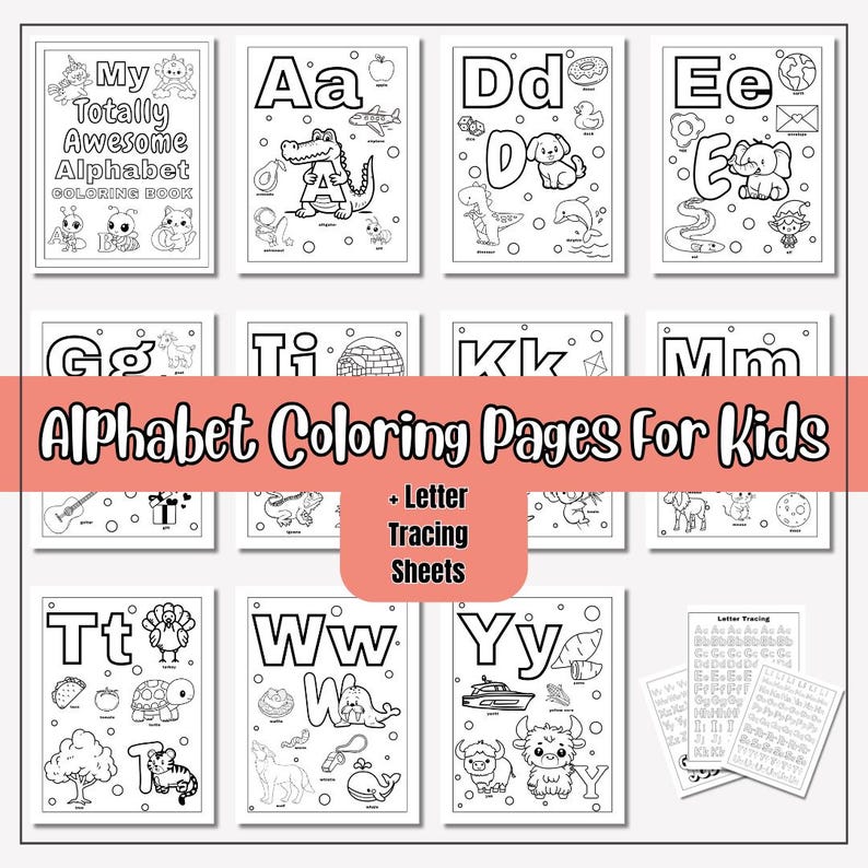 Alphabet Letter Coloring Pages for Kids, Toddler Coloring Pages Abcs ...