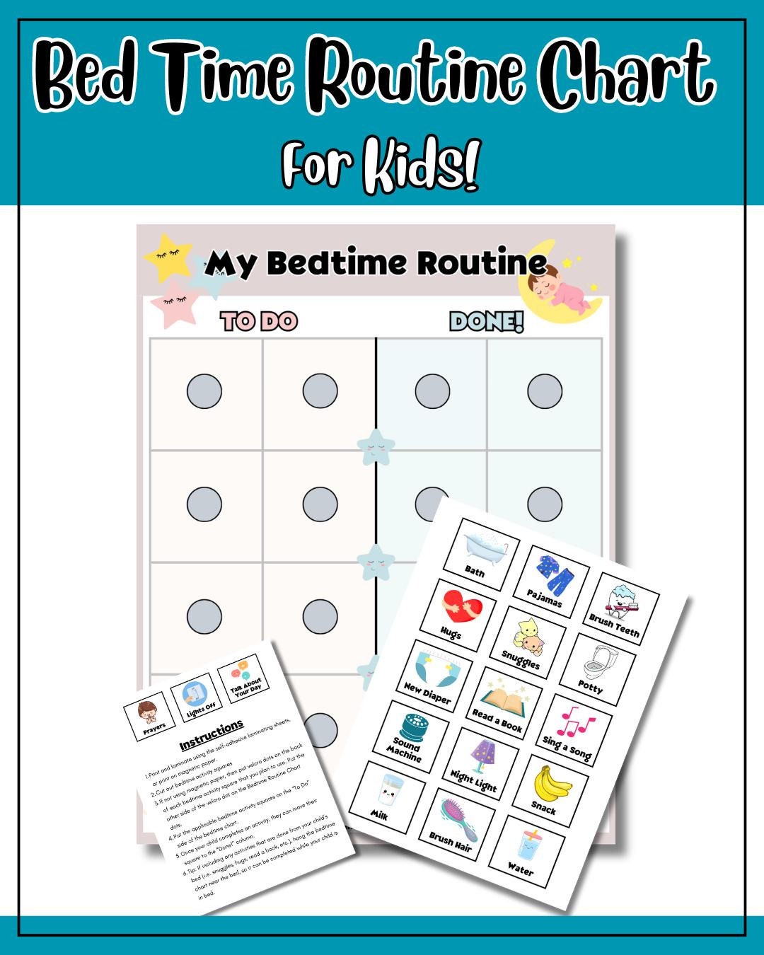 Bedtime Routine Chart Printable – Fun & Interactive Bedtime Tracker for ...