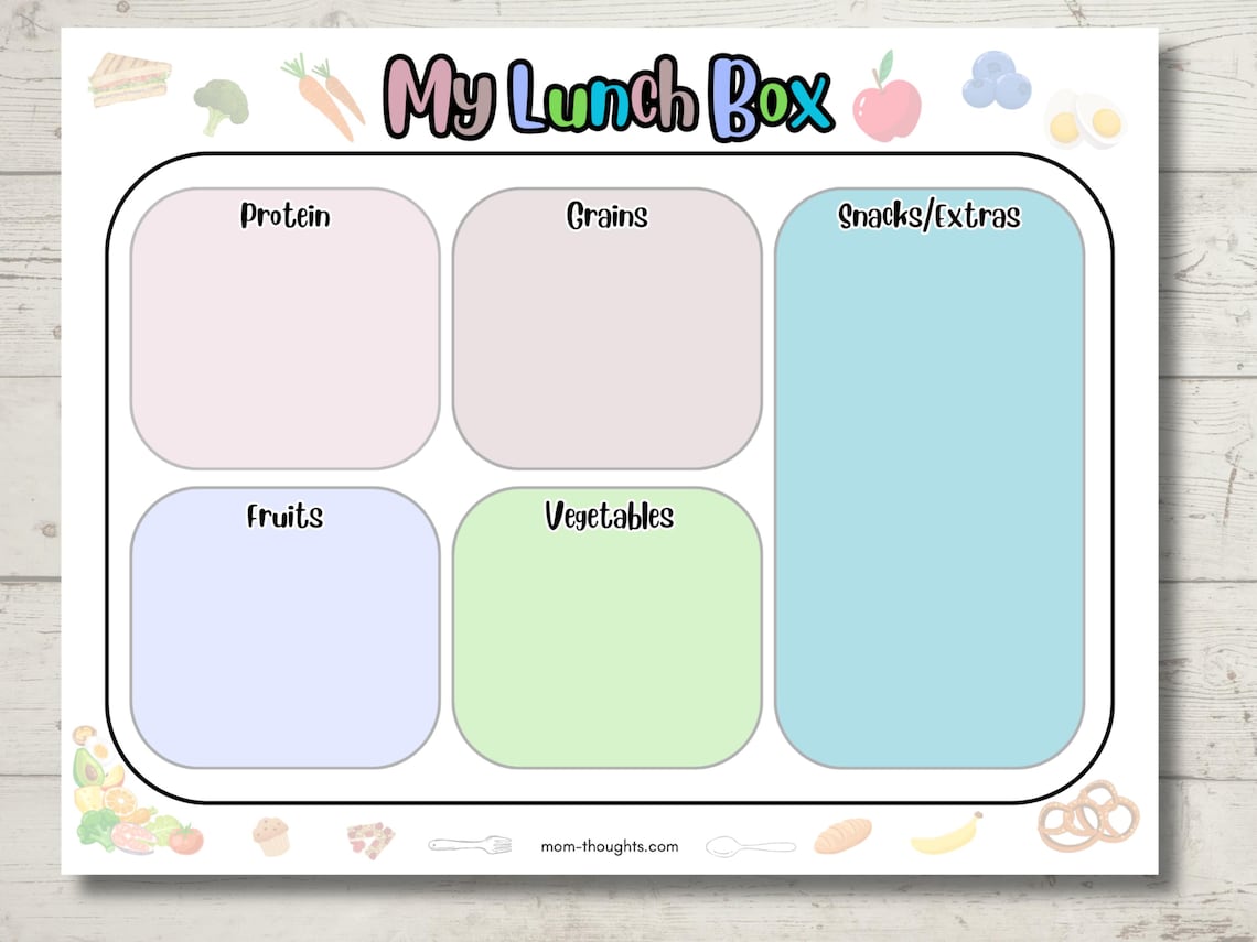 Build Your Own Lunch| Printable School Lunch Organizer for Kids| Pack ...