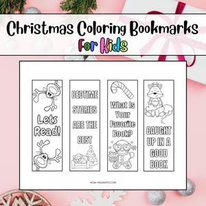 Christmas Coloring Bookmarks for Kids (printable) - Etsy