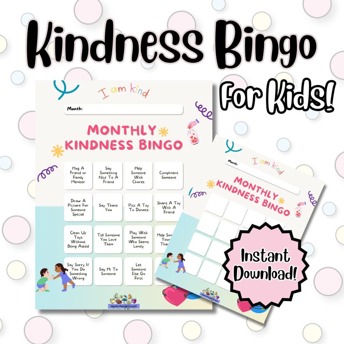 Kindness Bingo for Kids, Kindness Bingo for Toddlers, Kindness Bingo ...