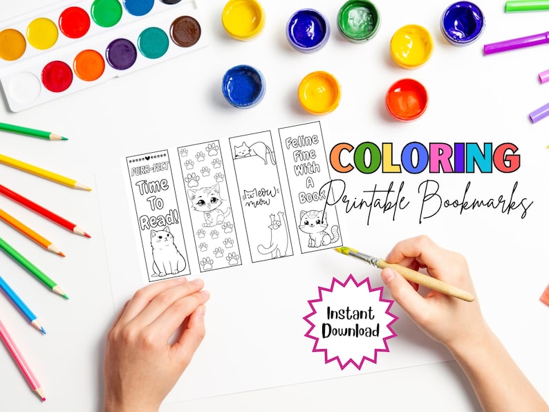 Printable Coloring Bookmarks for Kids – 28 Fun Designs! - Etsy