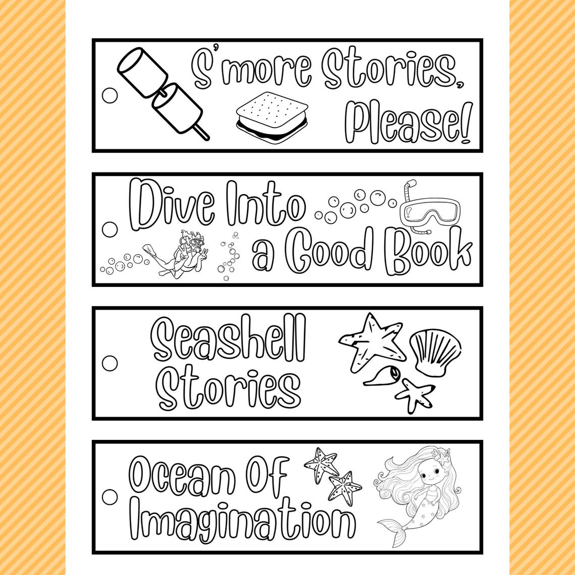 Summer Coloring Bookmarks for Kids: Printable Classroom Activity ...