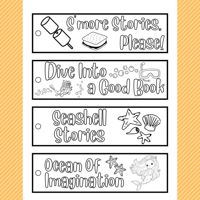 Summer Coloring Bookmarks for Kids: Printable Classroom Activity ...