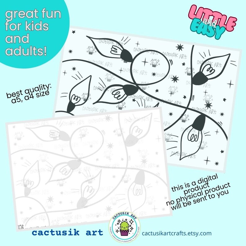 Holiday Easy Painting to Instant Download, Digital Colorpage With Xmas ...