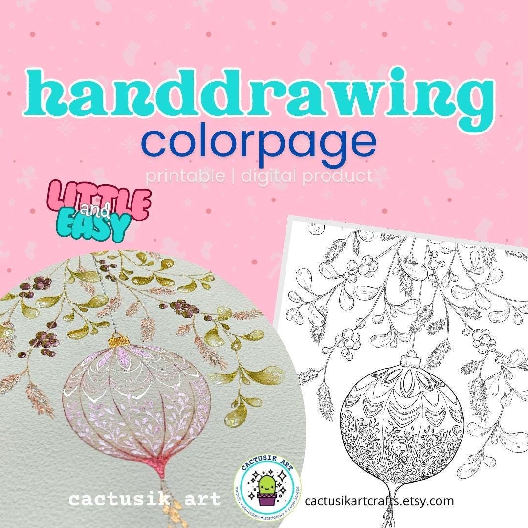 Holiday Ornament Coloring Page, Festive Printables to Activity ...