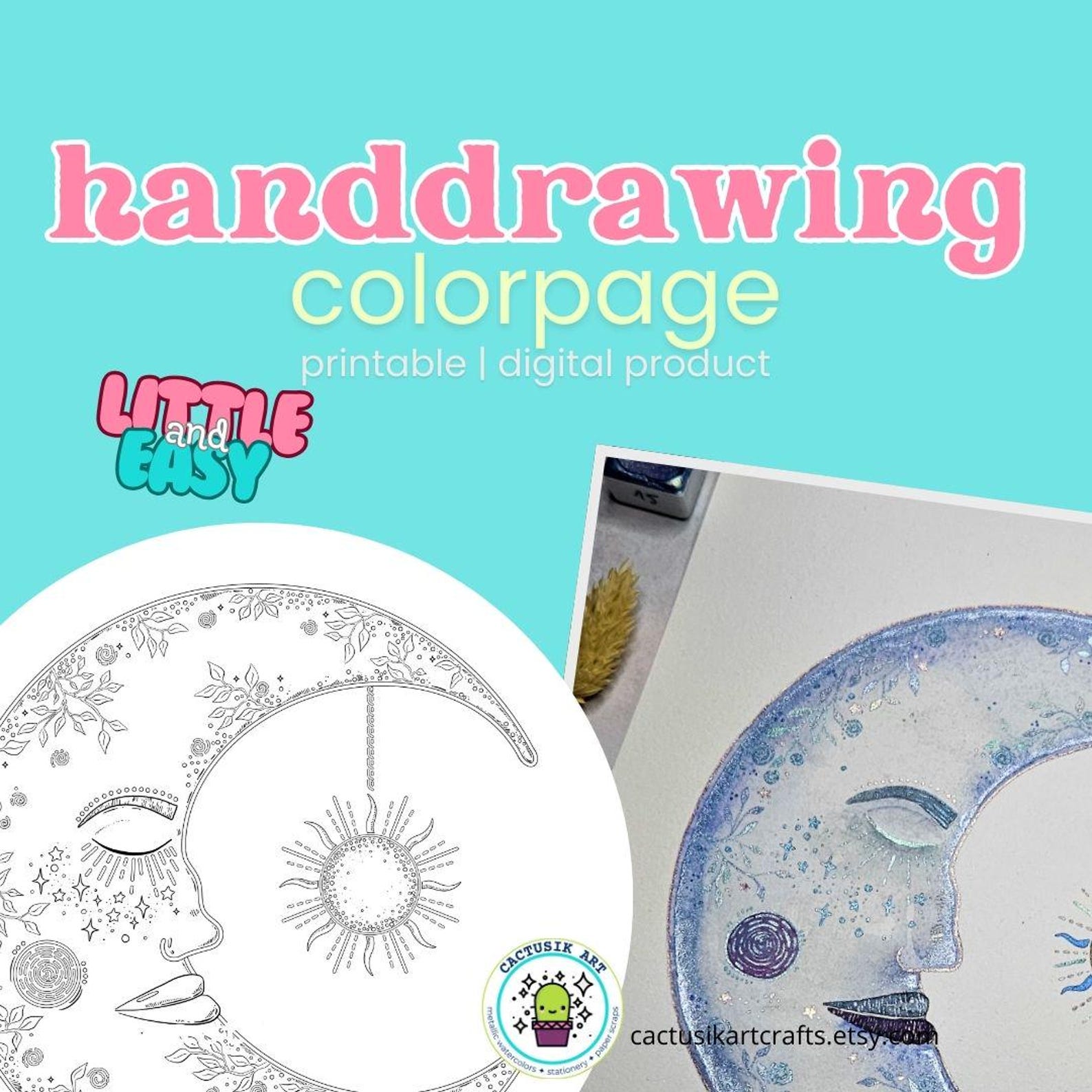 Celestial Moon Coloring Sheet, Zodiac Craft Idea, Printable to Artistic ...