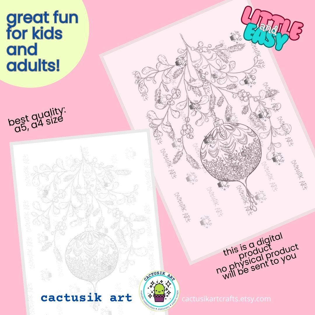 Holiday Ornament Coloring Page, Festive Printables to Activity ...