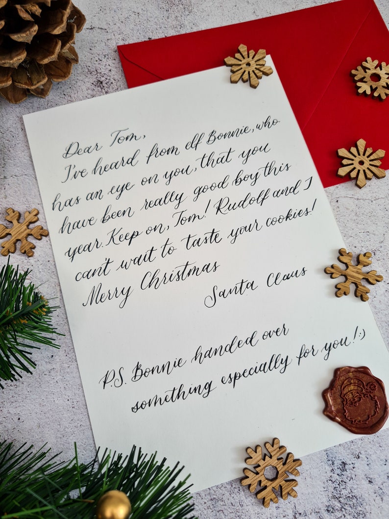 Custom Calligraphy Letter From Santa Handwritten Message for - Etsy
