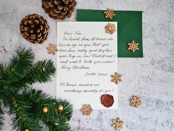Custom Calligraphy Letter From Santa Handwritten Message for - Etsy