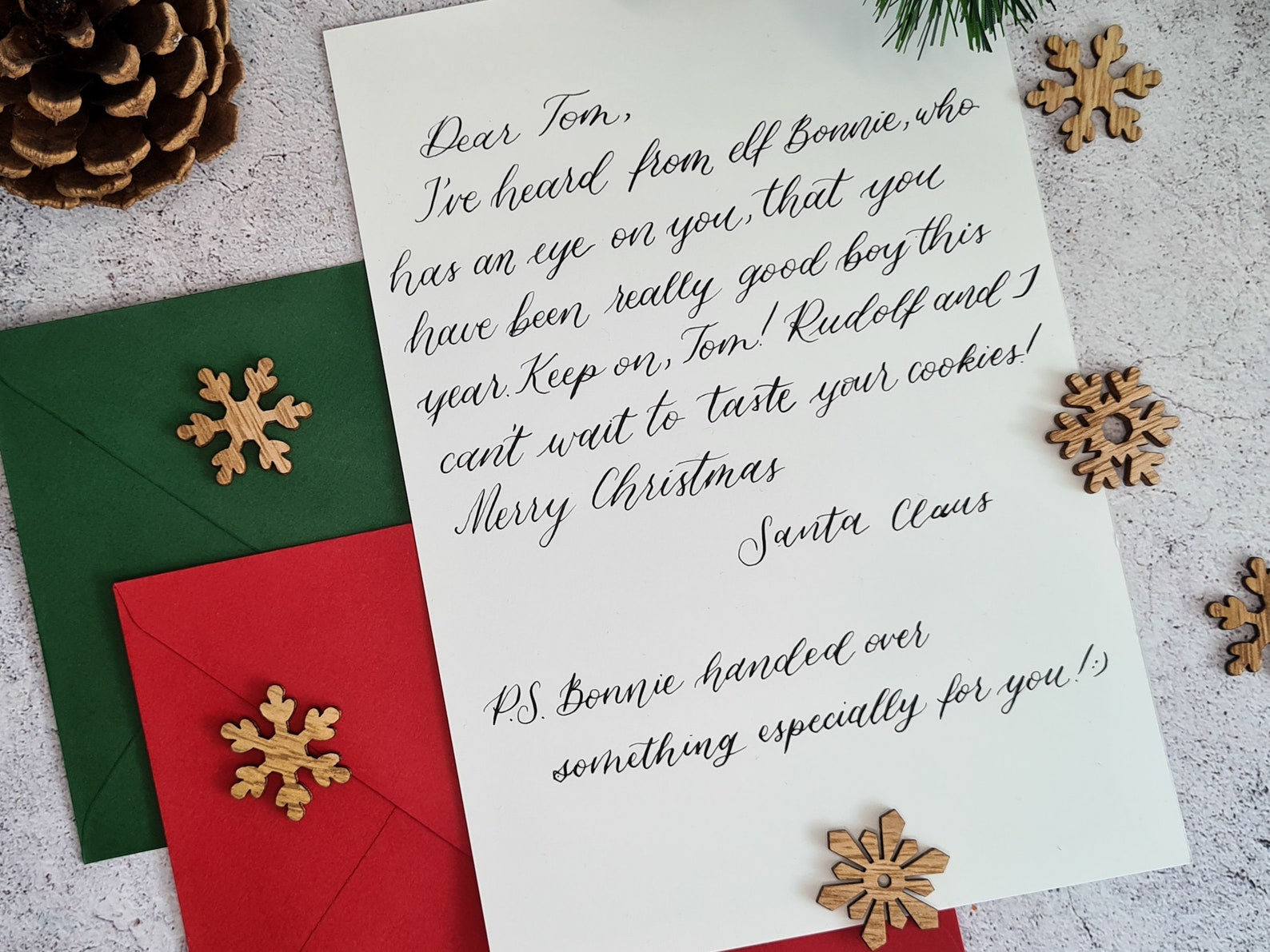 Custom Calligraphy Letter From Santa Handwritten Message for - Etsy