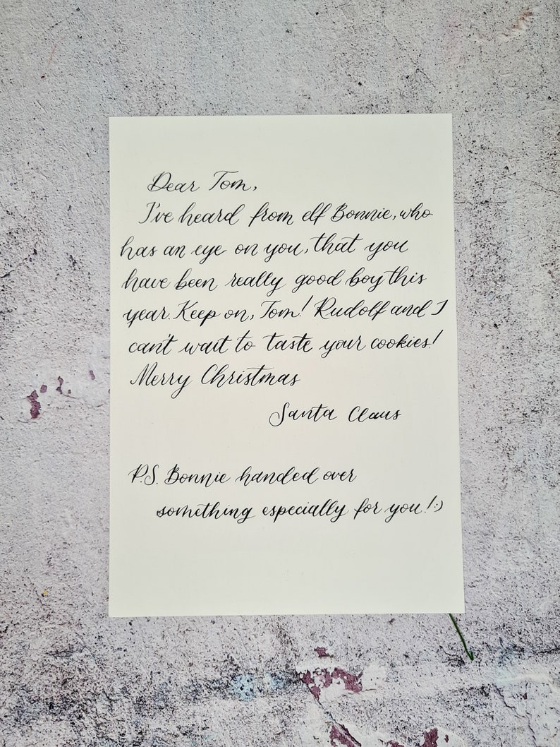 Custom Calligraphy Letter From Santa Handwritten Message for - Etsy