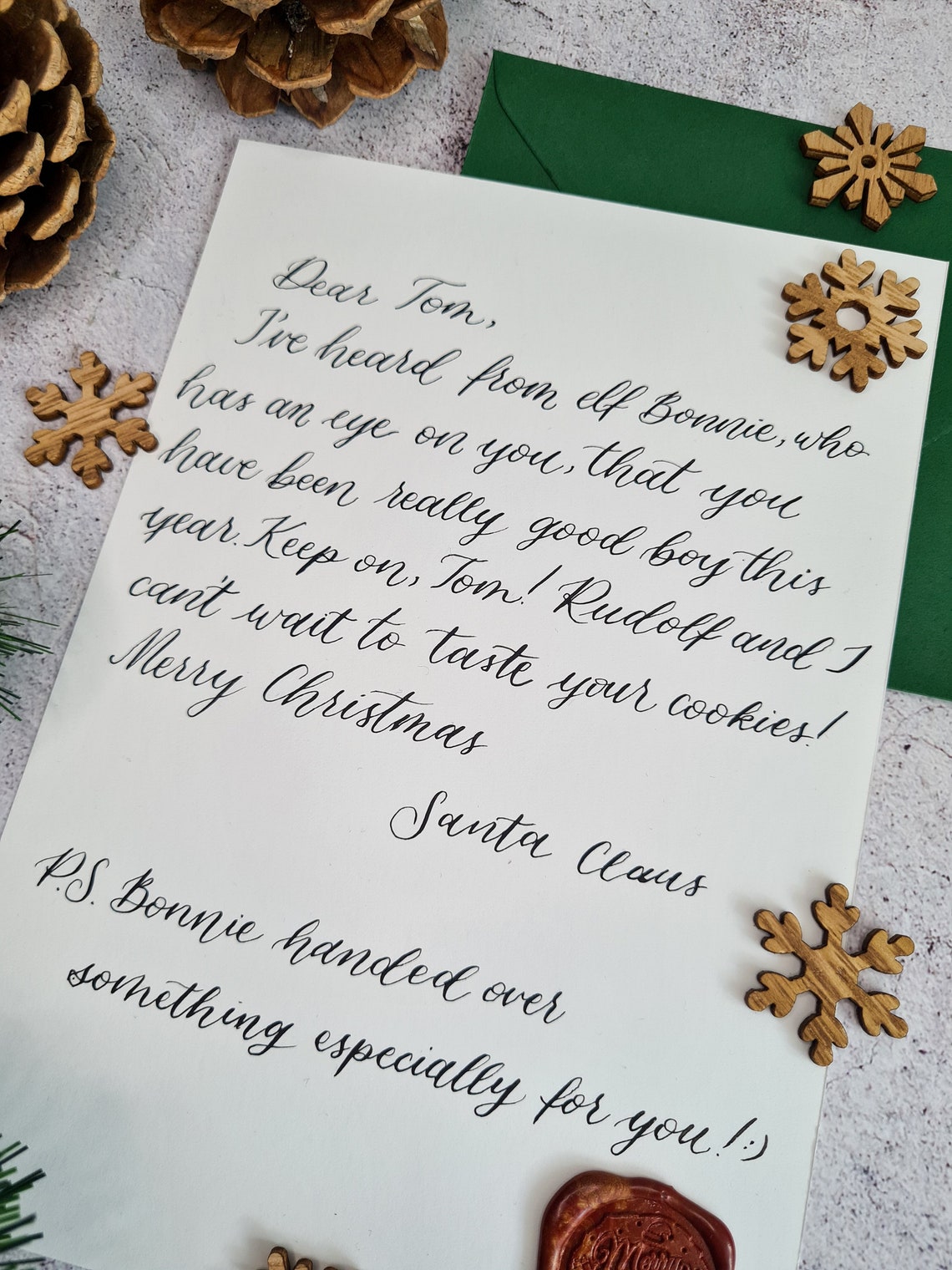 Custom Calligraphy Letter From Santa Handwritten Message for - Etsy