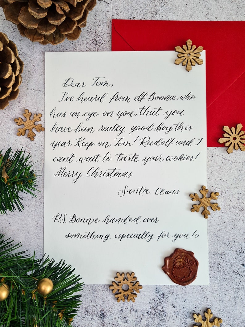 Custom Calligraphy Letter From Santa Handwritten Message for - Etsy