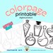 Potion Outline Color Page, Digital Craft Project, Simple Drawing for ...