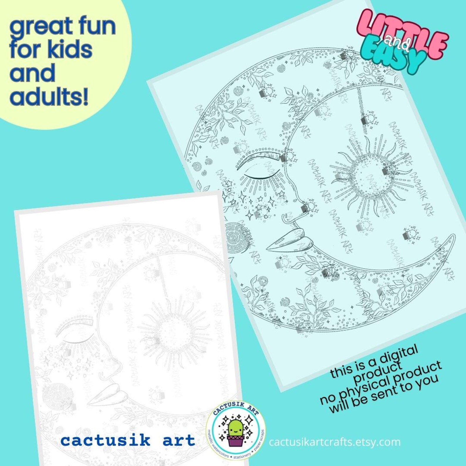 Celestial Moon Coloring Sheet, Zodiac Craft Idea, Printable to Artistic ...