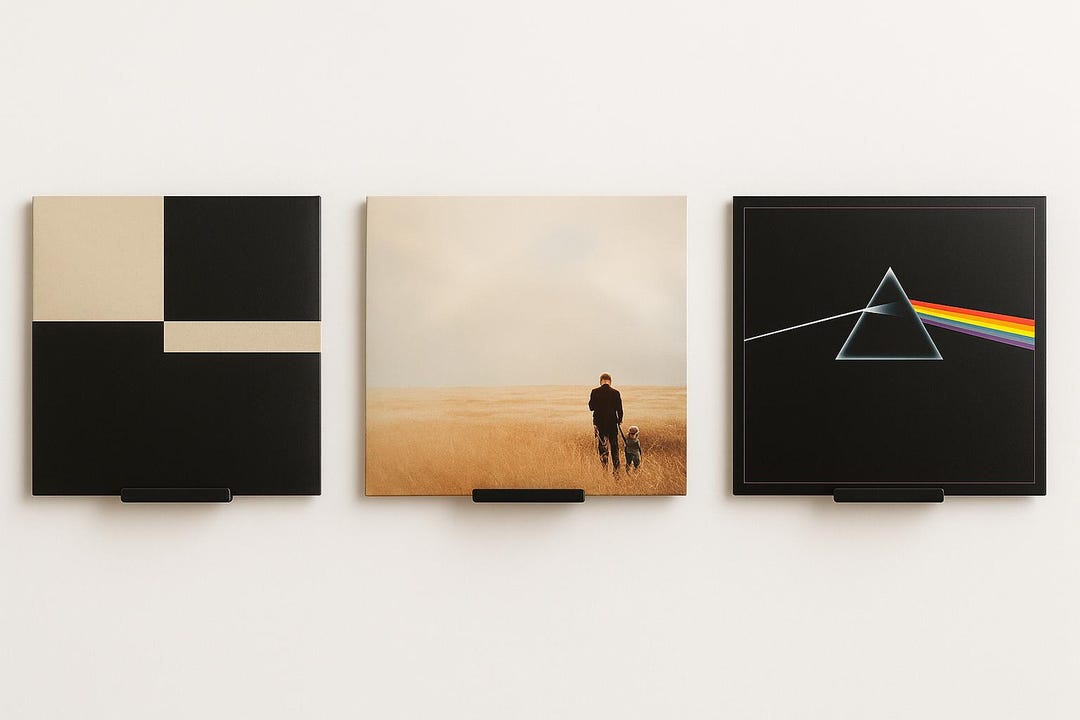 Vinyl Record Wall Mount — Set of 4/8/12— Floating Album Cover LP ...