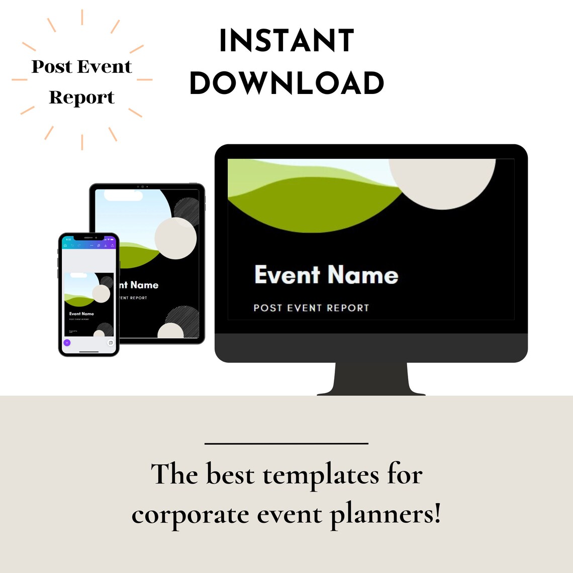 Post Event Report Canva Template | Digital Event Planning Template for ...