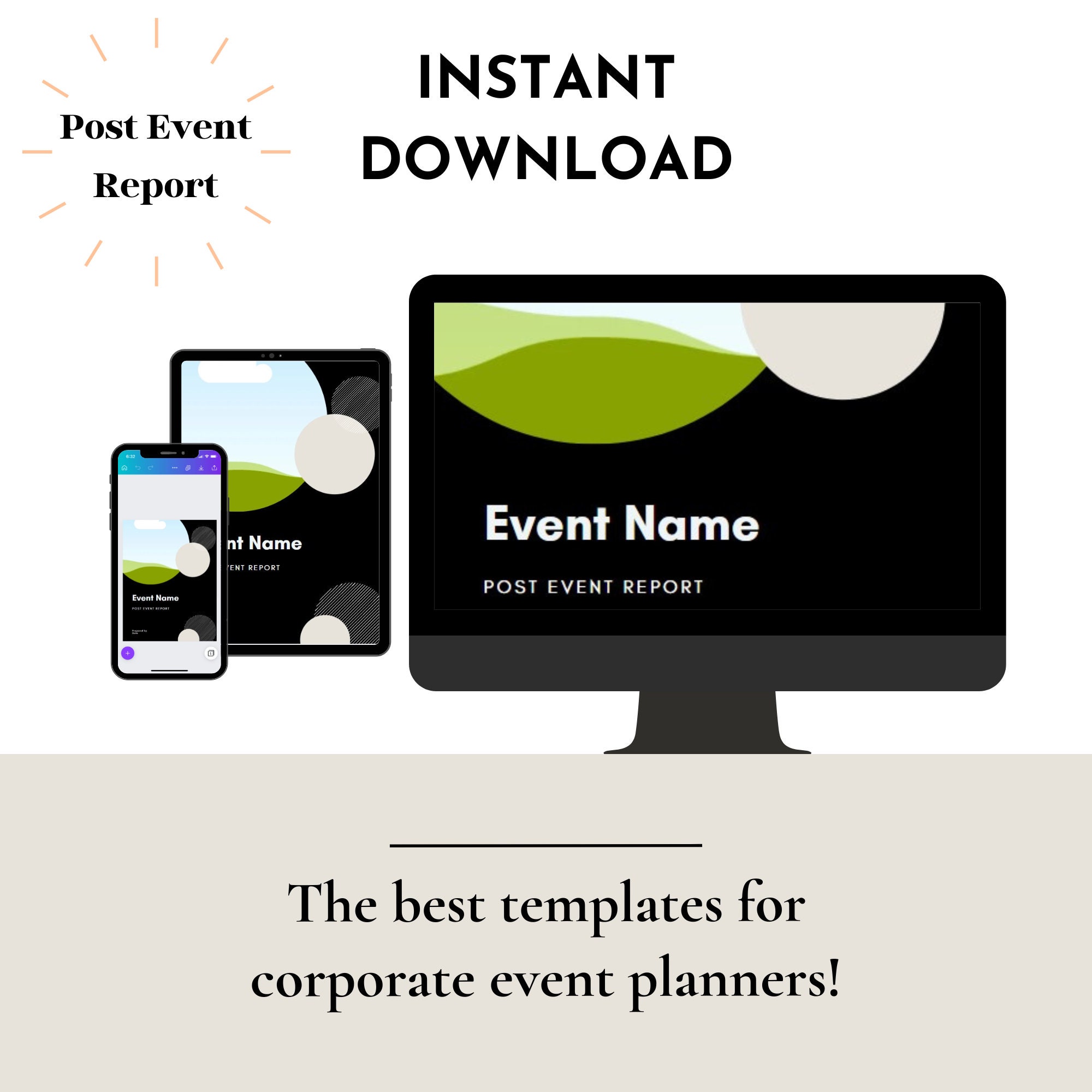 Post Event Report Canva Template | Digital Event Planning Template for ...