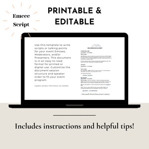 Event Emcee Script Template | Digital Event Planning Template for Event ...