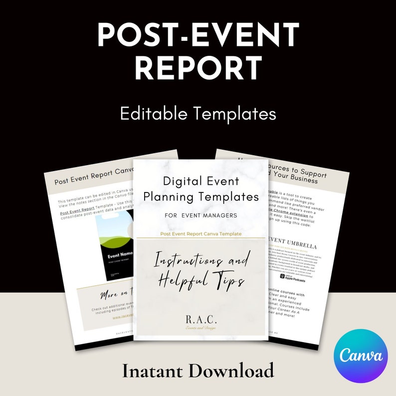 Post Event Report Canva Template (digital Download) - Etsy