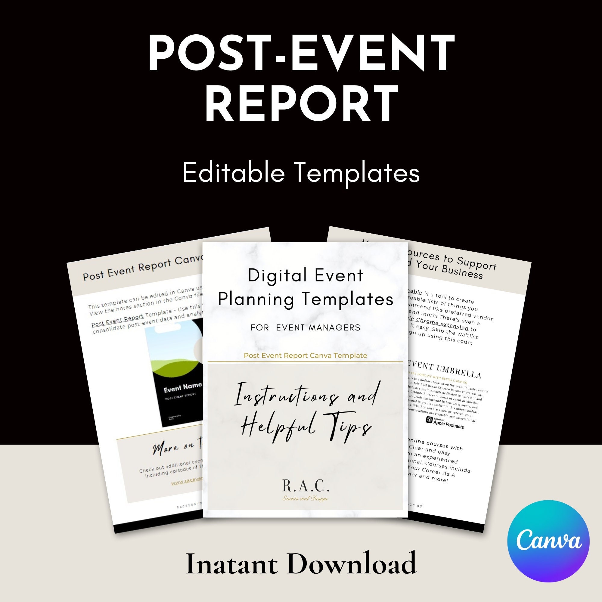 Post Event Report Canva Template (digital Download) - Etsy