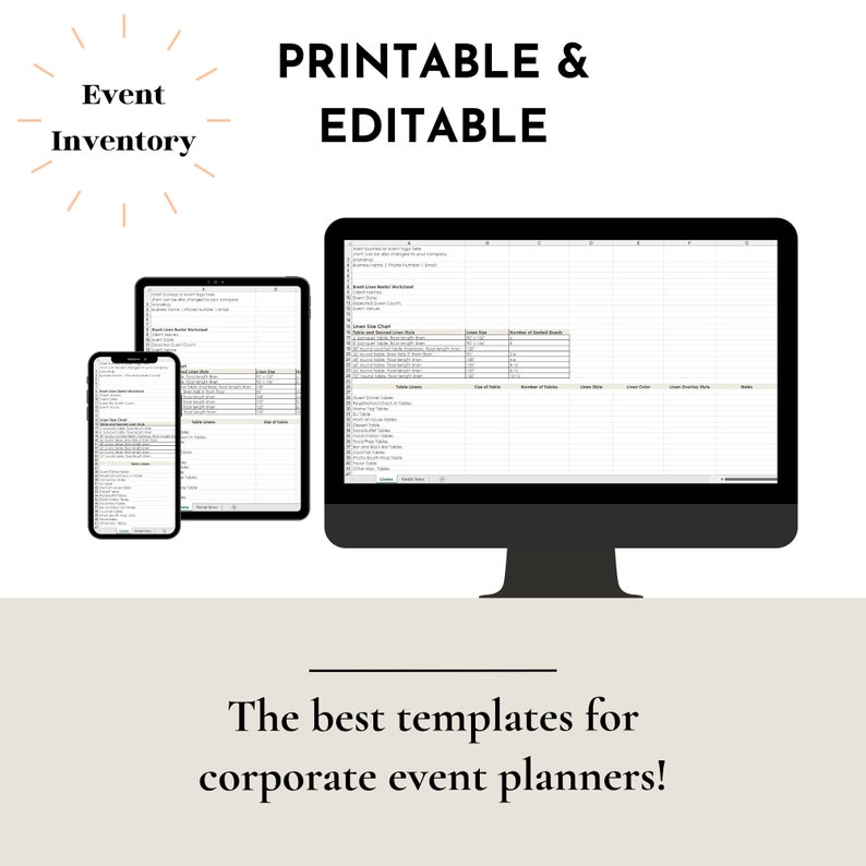 Event Inventory Checklist Digital Event Planning Template for Event ...
