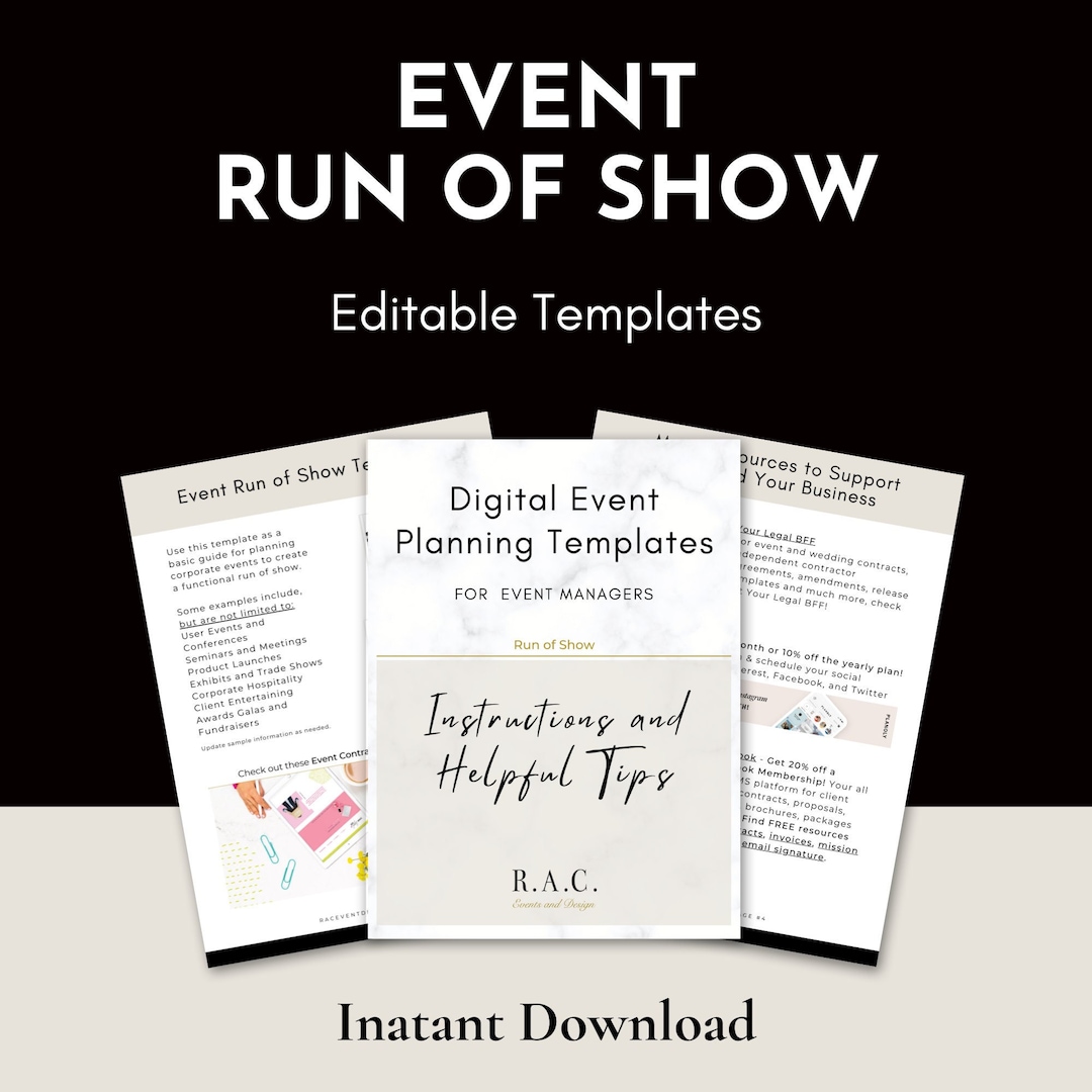 Run of Show Event Planning Template (digital Download) - Etsy