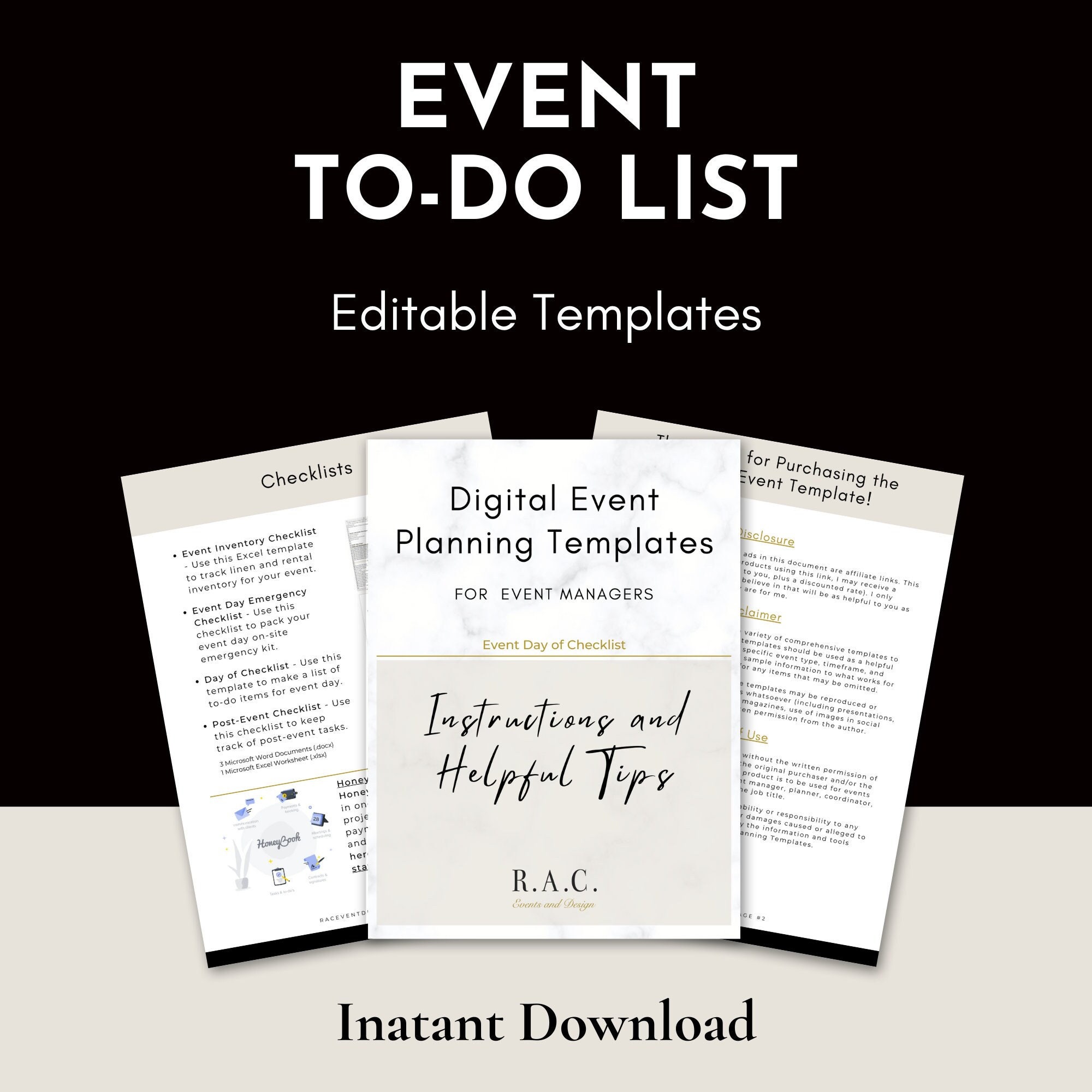 Event Day Checklist | Digital Event Planning Template for Event ...