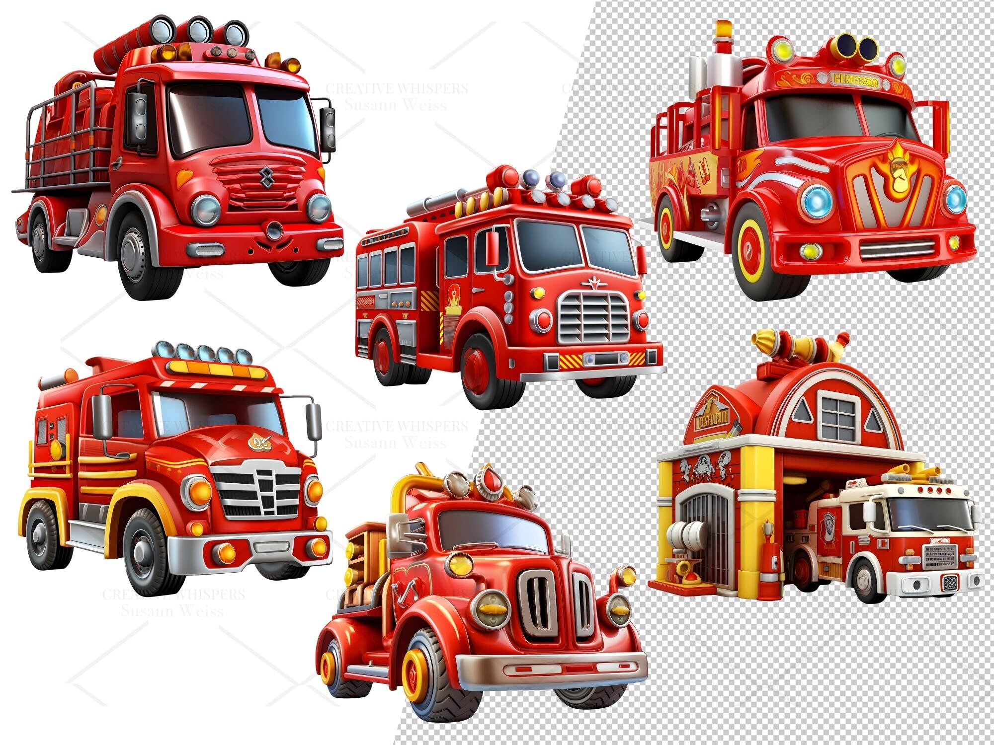 30 Digital 3d Cute Firefighter Clip Art Set, Cute Firefighter Sticker ...