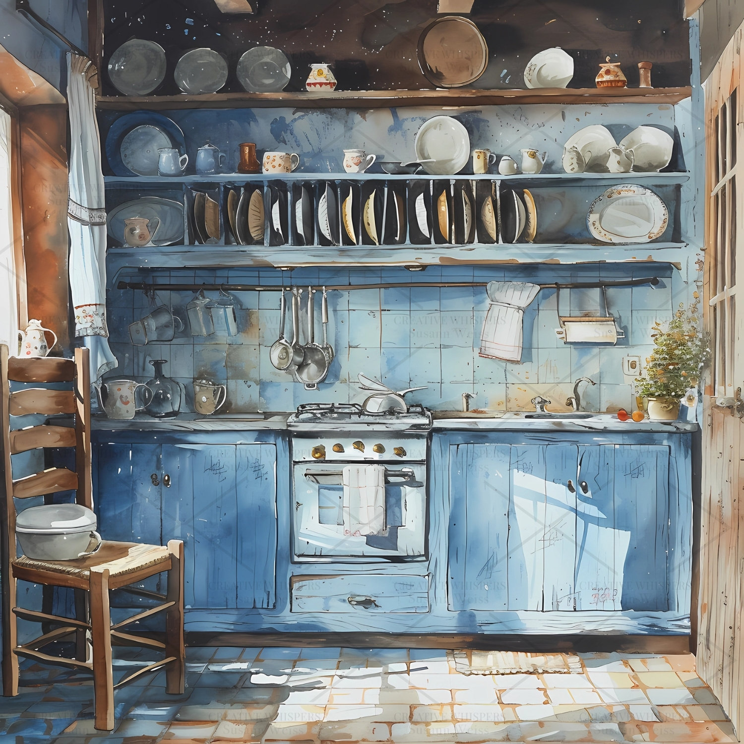 Vintage Kitchen Watercolor Clipart Bundle 10 High Quality Watercolor ...