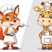 Cute Animal Cook Illustration Clipart Bundle 10 High Quality Pngs ...