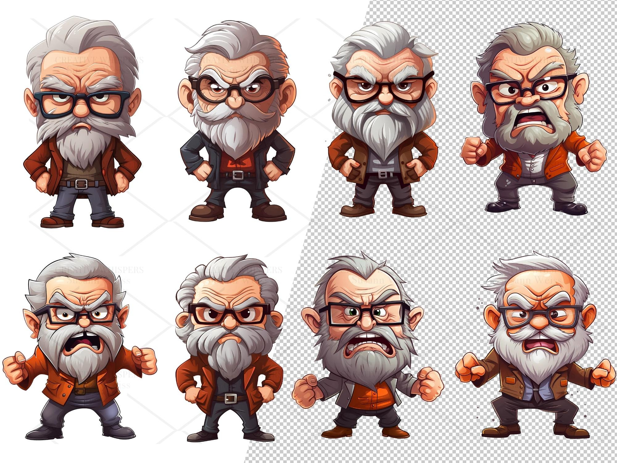 32 Angry People Clipart – Cute Mad Characters PNG Bundle – Funny ...