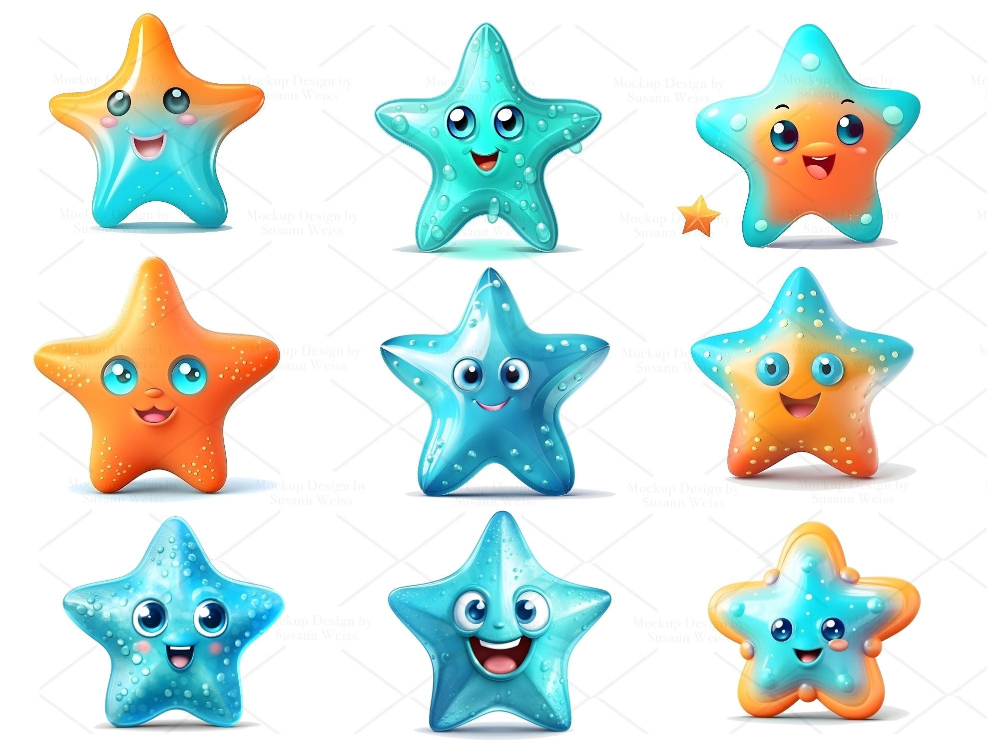 53 Digital Cute Star Clip Art Set, Cute Star Sticker, Cute Star ...